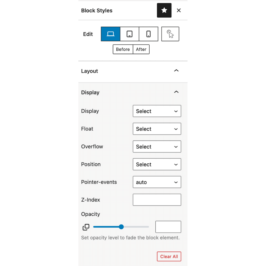 Layout - Block Styles