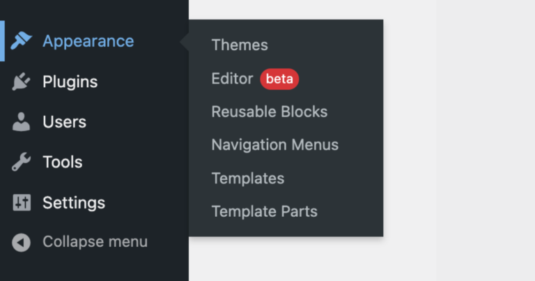 Missing Menu Items - Block Styles