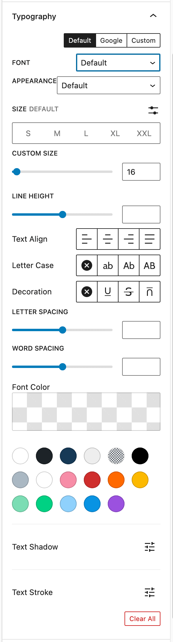 Typography - Block Styles